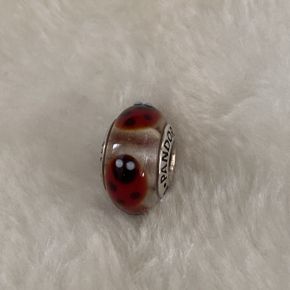 Pandora | Jewelry | Retired Pandora 925 Ladybug Murano Glass Charm ...